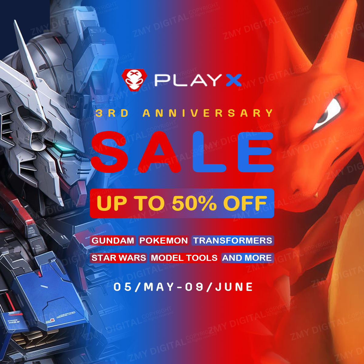PLAYX 3rd Anniversary Model Toys Sale